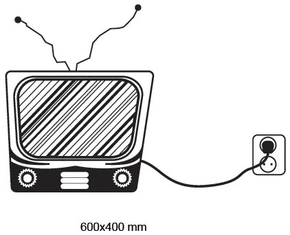 Retro bláznivá televize - samolepka na zeď