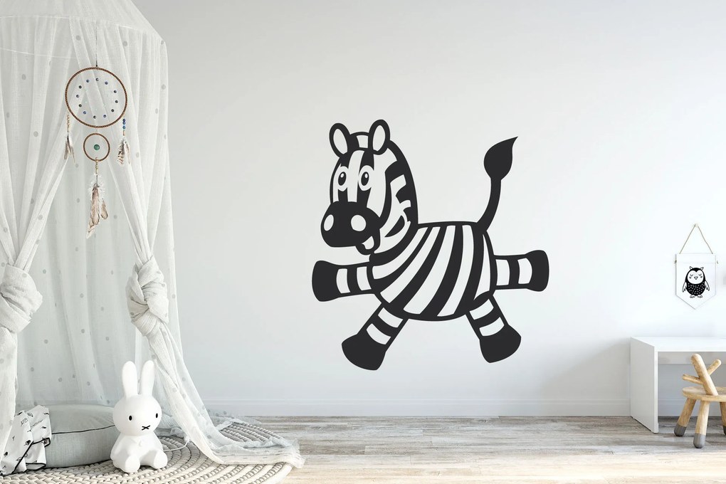 Lepy.cz Samolepka na zeď Zebra Velikost (šířka x výška): 75x79cm, Barevná varianta: Jemná růžová