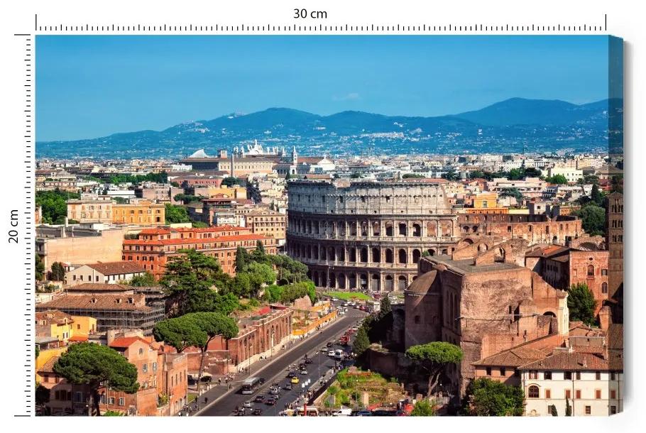 Obraz Panorama Říma 3D Nedostatek Nedostatek Přírodní plátno 120x80