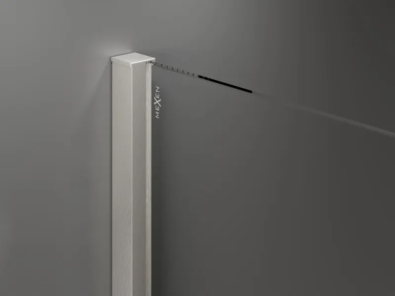Mexen Velar Duo, sprchový kout s posuvnými dveřmi 90 x 80 cm, 8mm čiré sklo, broušená ocel, 871-090-080-02-97