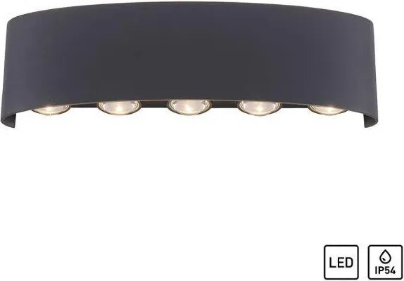 PN 9489-13 CARLO LED nástěnná lampa, 10 bodovek, antracit, venkovní a vnitřní, dekorativní 3000K - PAUL NEUHAUS
