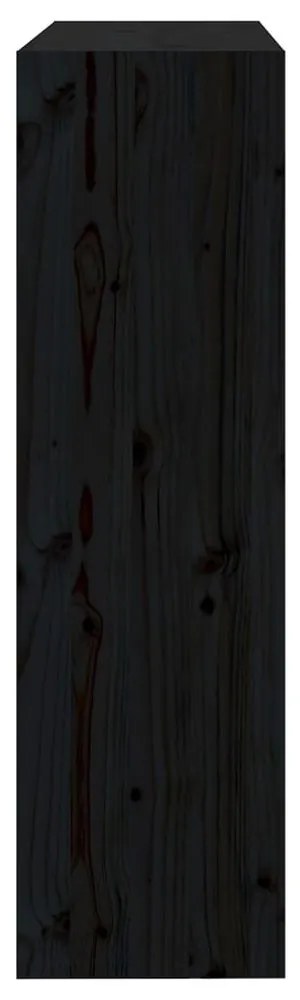 Petromila Knihovna / dělicí stěna černá 80x30x103,5 cm masivní borovice