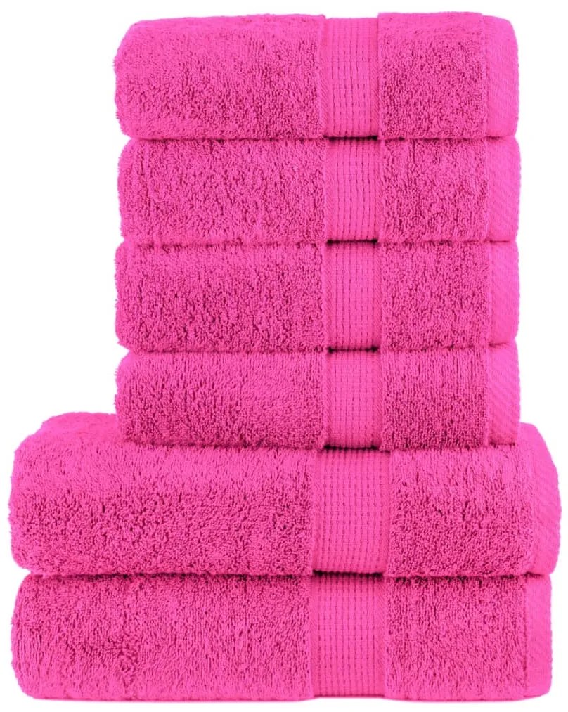 6dílná sada ručníků Premium SOLUND růžová 600 g/m² 137569