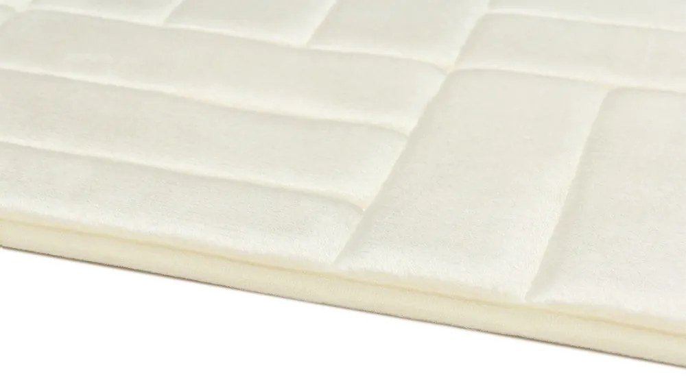 BO-MA, Protiskluzová koupelnová předložka 3D 667 cream, 40x50, bílá, koupelna