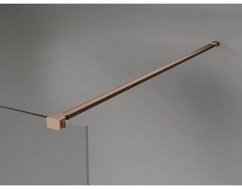 Mexen, Mexen Kioto-X sprchová stěna 50 x 200 cm, grafit 10 mm, broušená měď - 800-050-101-65-40-X