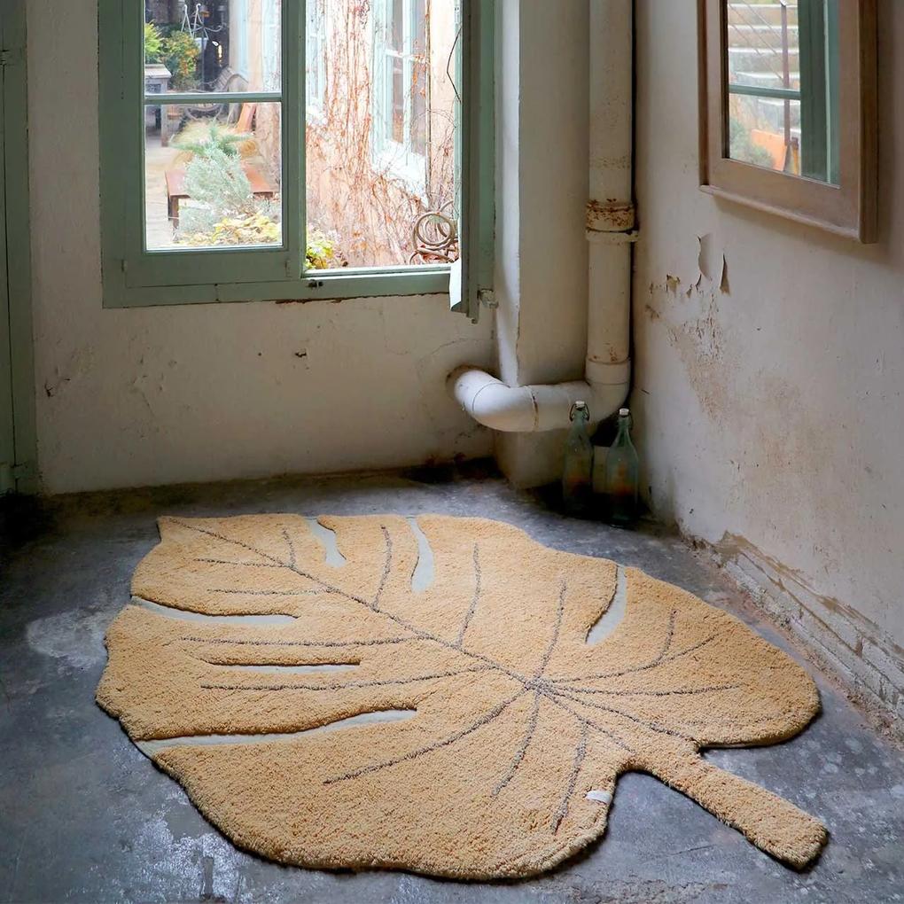 LORENA CANALS Pratelný koberec Monstera Honey 180 × 120 cm