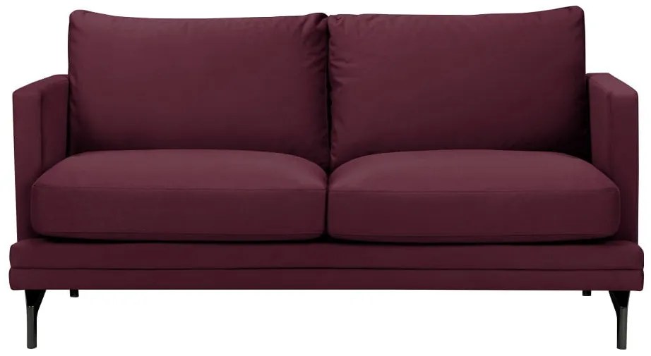 Bordeaux červená dvoumístná pohovka s podnožím v černé barvě Windsor & Co Sofas Jupiter
