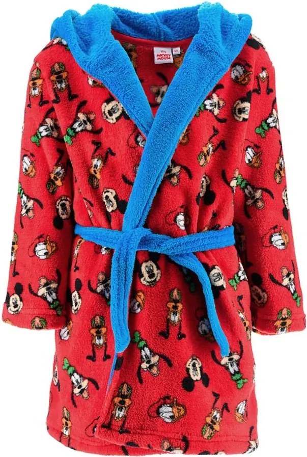 Dětský coral fleece župan s kapucí Disney, EU 104 Červená