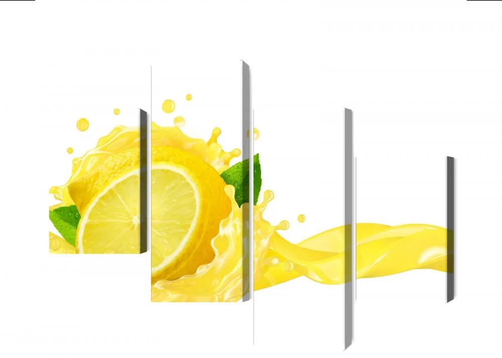Vícedílný obraz Čerstvá Citronová Šťáva Nedostatek Nedostatek Plátno Canvas 120x75
