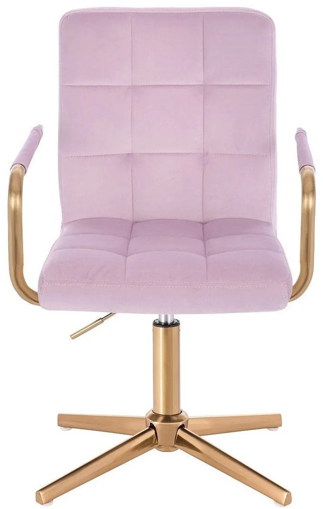 LuxuryForm DESIGN Otočná židle VERONA GOLD VELUR na zlatém kříži - levandule