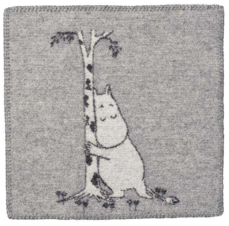 Podsedák z ovčí vlny Moomin Tree Hug grey 43x43, Klippan Švédsko