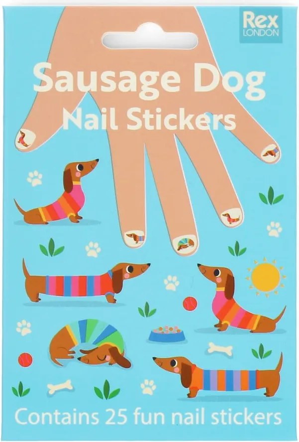 Kreativní sada Sunny Sausage Dog – Nail stickers – Rex London