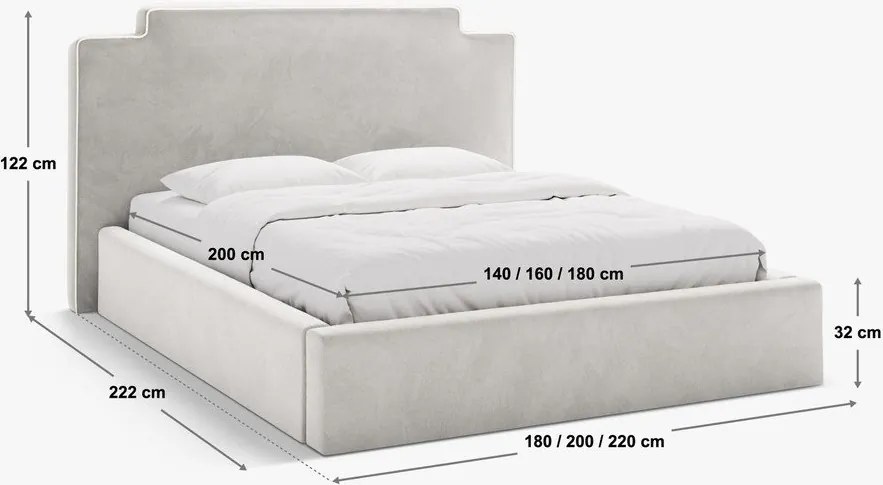 Zelená čalouněná dvoulůžková postel s úložným prostorem s roštem 140x200 cm Princess – Micadoni