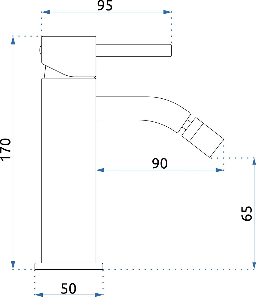 Rea Lungo, bidetová baterie h-170, chromová, REA-B0666