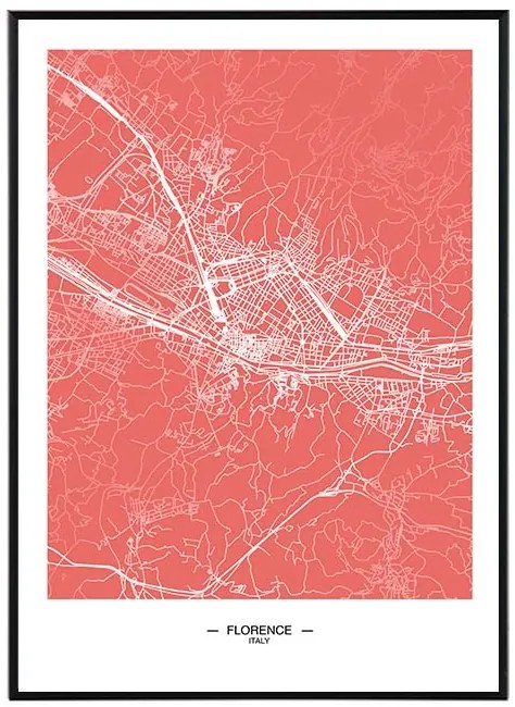 Florence map - 50x70 cm Obraz