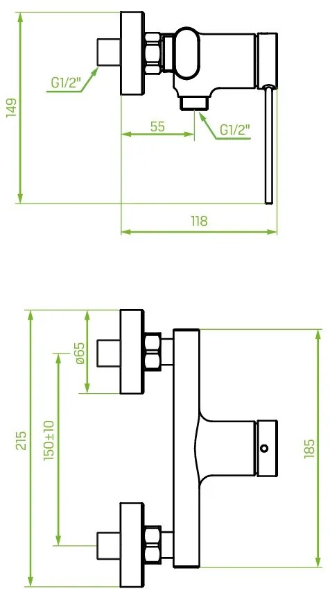 Laveo Pinar, sprchová baterie bez příslušenství, černá matná, LAV-BAW_740D