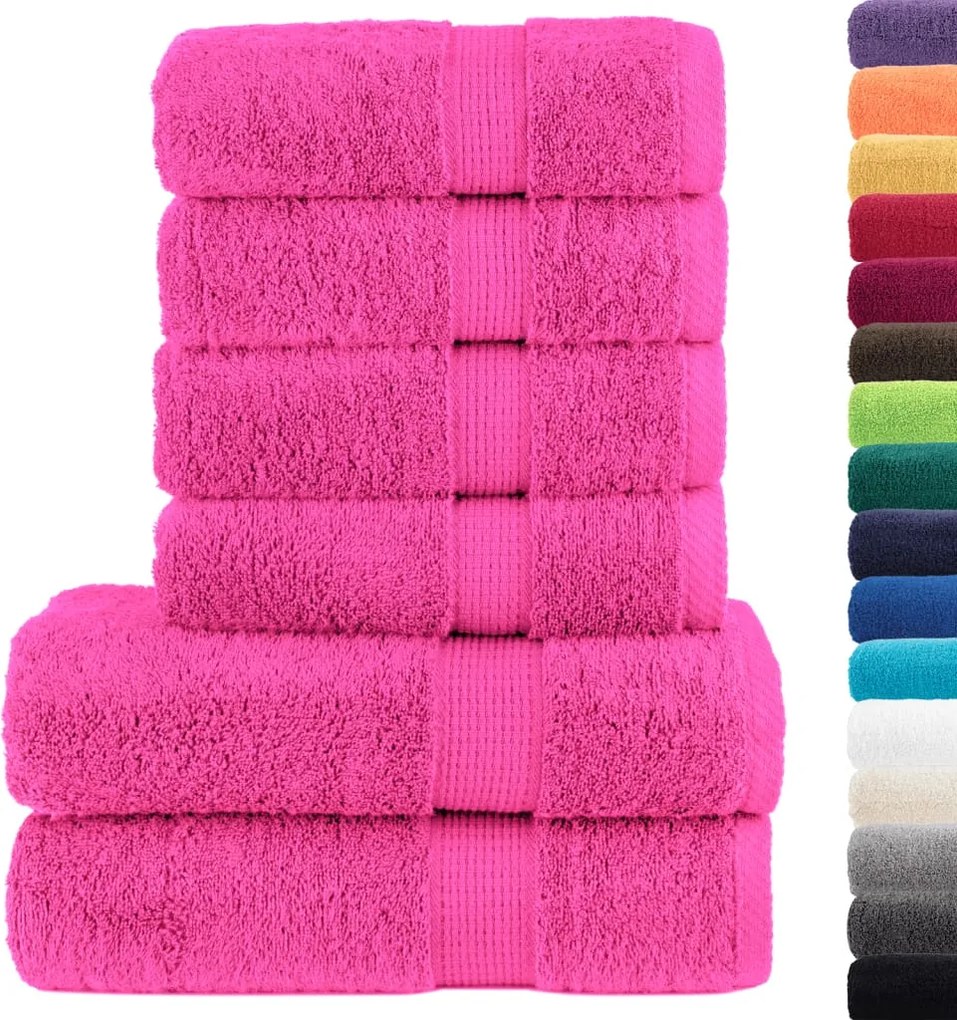 6dílná sada ručníků Premium SOLUND růžová 600 g/m² 137569