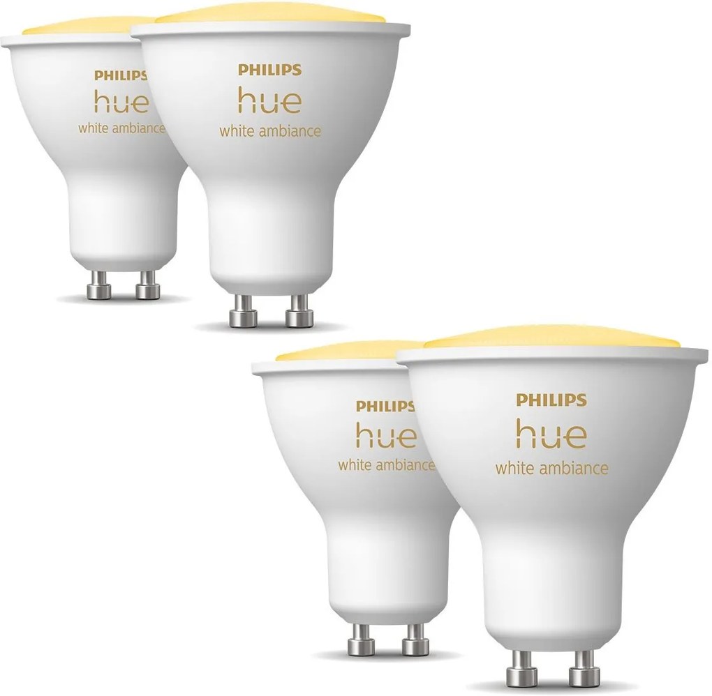 Sada chytrého osvětlení philips huewa 4.3w gu10 2p eur + philips huewa 4.3w gu10 2p eur