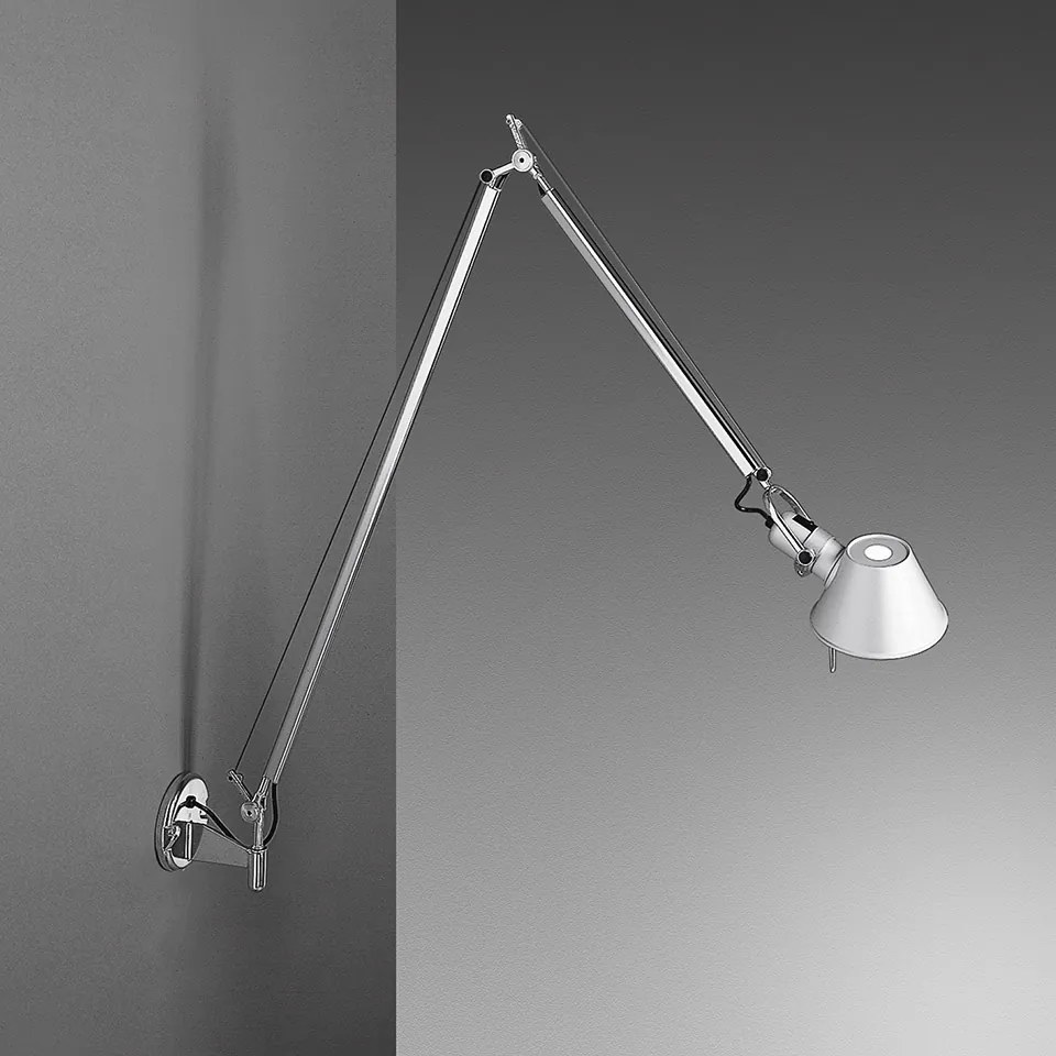 Artemide A029050 Tolomeo Braccio Halo, designové nástěnné svítidlo s vypínačem, 1x77W E27, hliník, max. 167cm