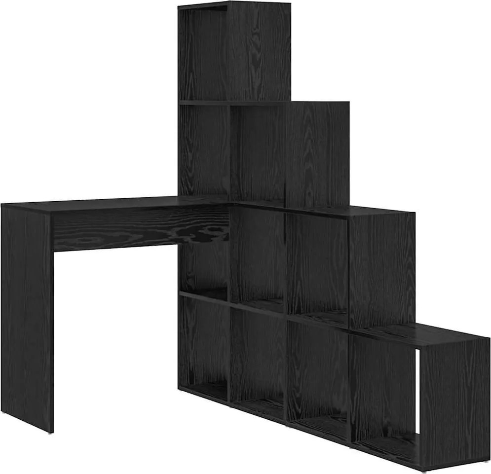 Rohový psací stůl s policí Černý dub 101,5 x 149,5 x 149,5 cm 3337242