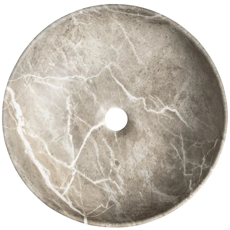 Sapho Sapho, RONDANE keramické umyvadlo na desku průměr 41cm, breccia marmor, AR435BM
