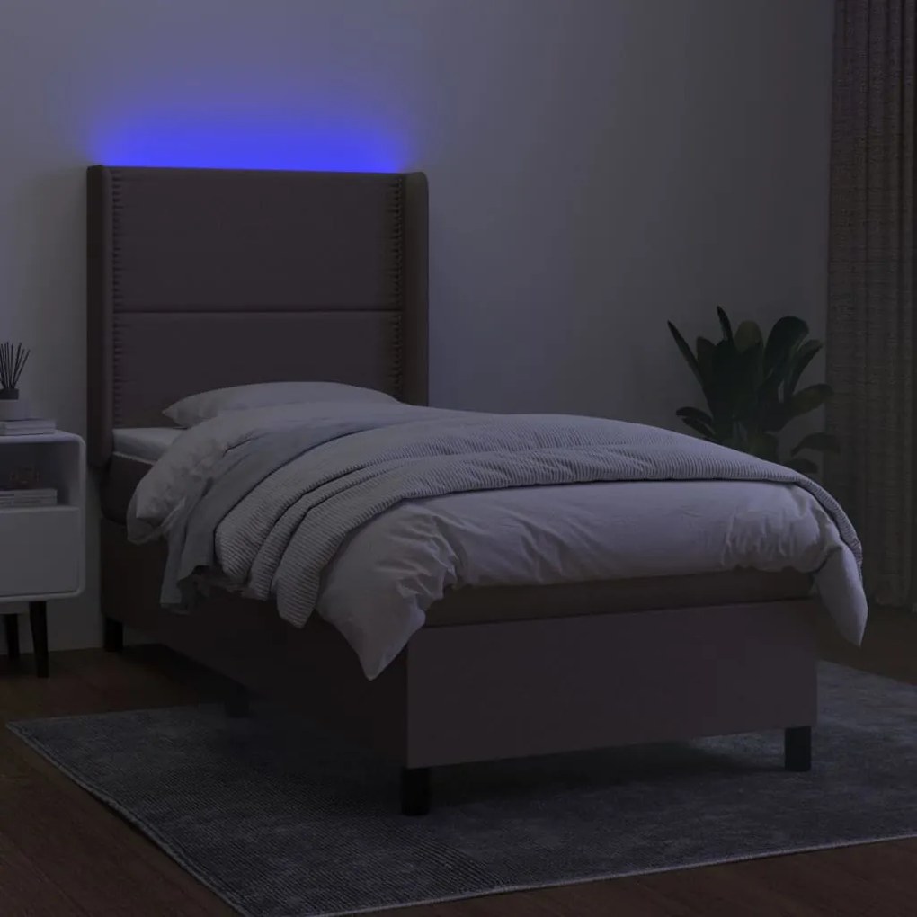 Box spring postel s matrací a LED taupe 90x190 cm textil 3138201