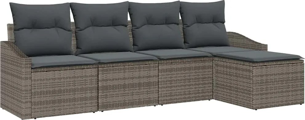 Set pohovek 5 ks Šedá polyratan 3355348