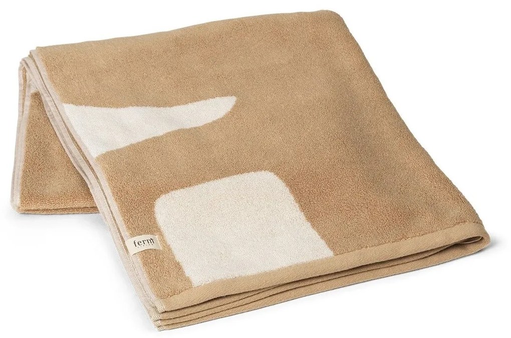 ferm LIVING Bavlněná osuška Ebb Sand 140 x 70 cm, béžová barva, textil