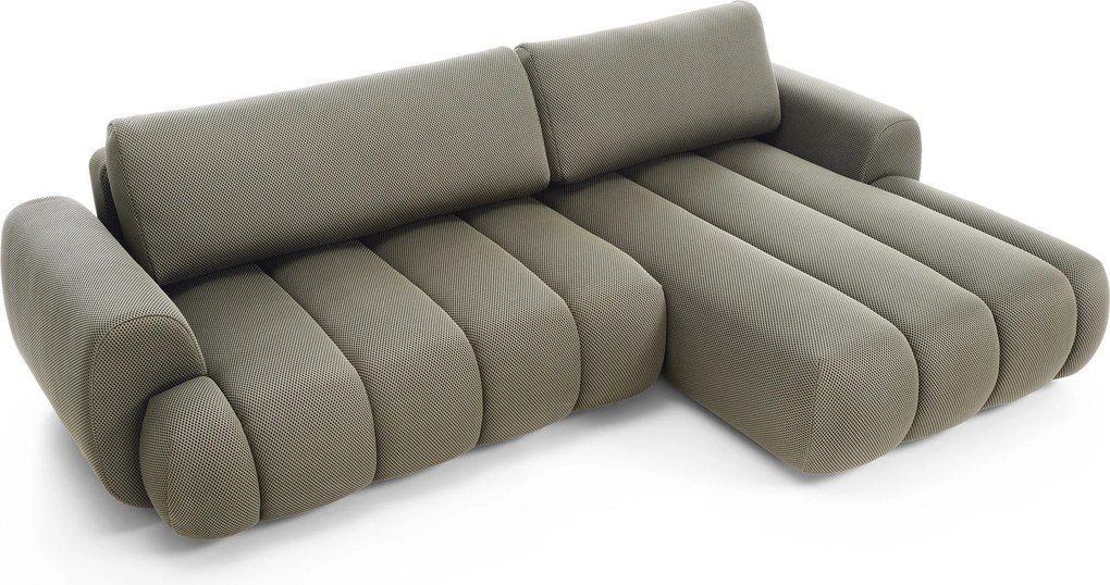 Rohová rozkládací sedací souprava do L PALMA, 272 cm, s úložným prostorem Roh pohovky: Levý roh, Barva látky: Tmavě šedá (Sonic 15)