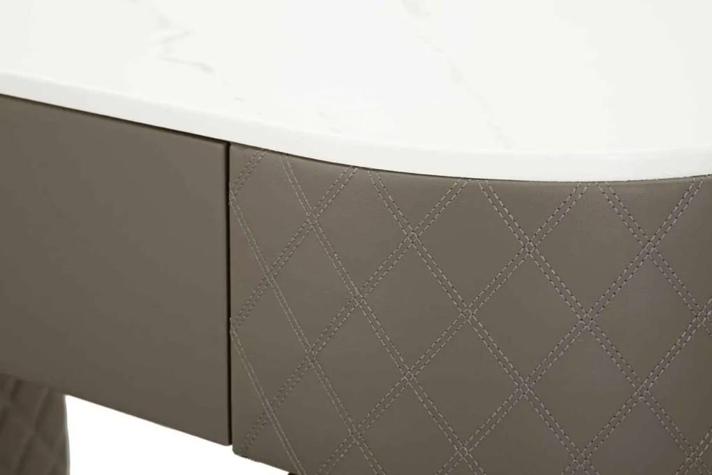 Designový toaletní stolek s taburetkou Pembroke šedý