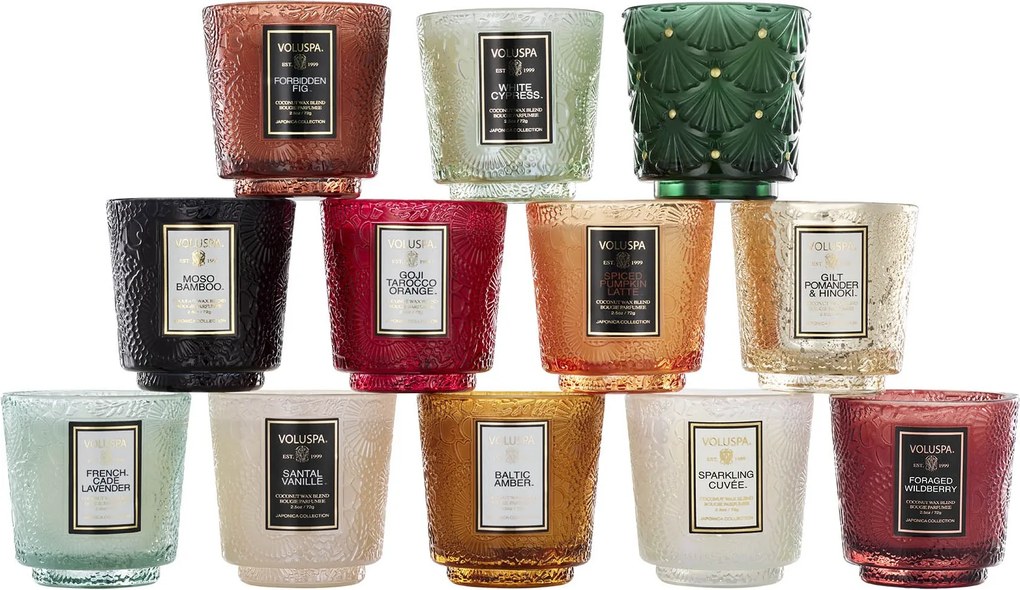 Voluspa 12denní adventní kalendář Holiday se zlatými nůžkami, 12×72 g