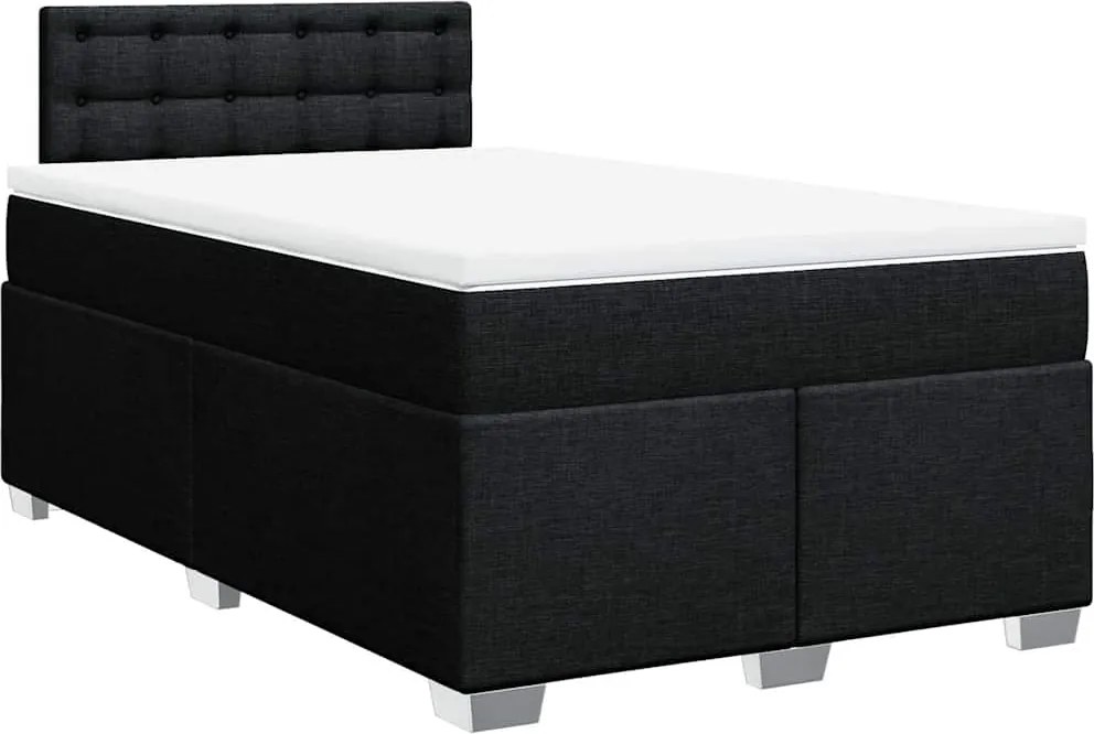 Box spring postel s matrací černá 120x190 cm textil 3288143