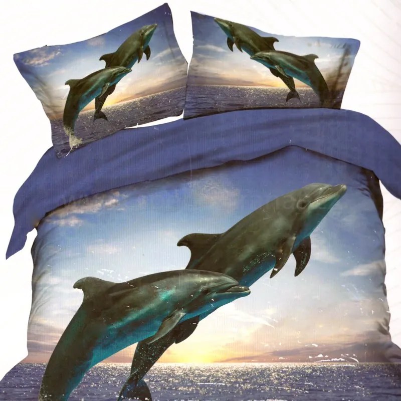 3D povlečení - delfíni při západu