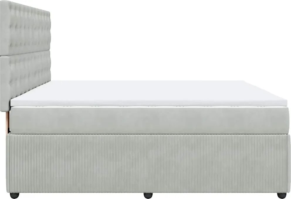 Box spring postel s matrací světle šedá 180x200 cm samet 3292418
