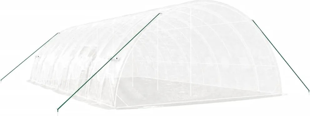 Skleník s ocelovým rámem bílý 60 m² 10 x 6 x 2,85 m 3188119