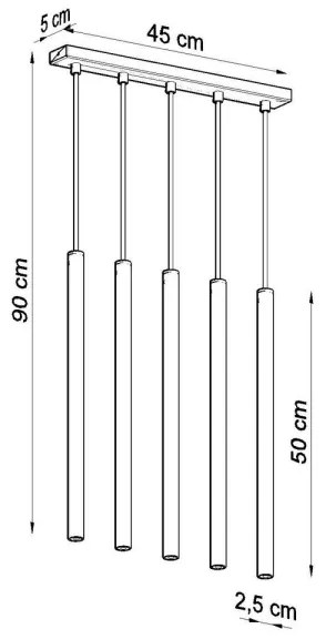 Sollux SL.0468 - Lustr na lanku PASTELO 5xG9/8W/230V bílá