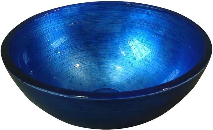 MURANO BLU, skleněné umyvadlo kulaté 40x14 cm, modrá (AL5318-65) SAPHO