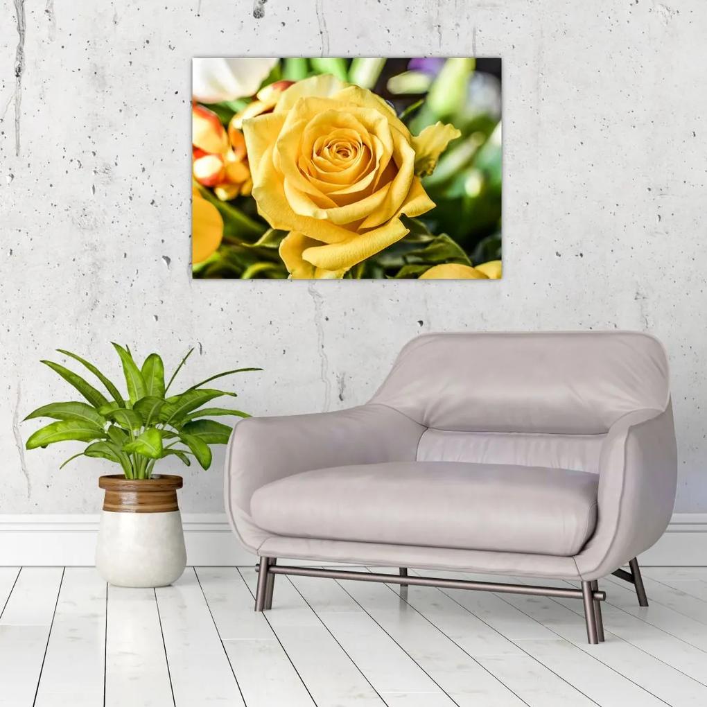 Skleněný obraz růže (70x50 cm)
