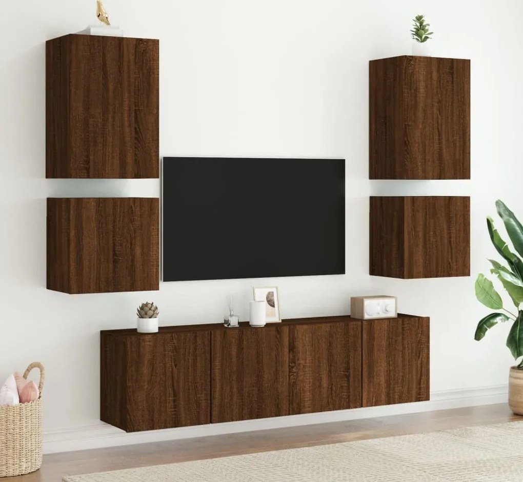 vidaXL Nástěnná TV skříňka 40,5 x 30 x 40 cm kompozitní dřevo [836908] Barva: Černá