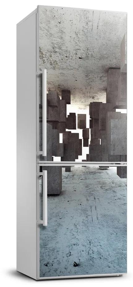 Wallmuralia Nálepka na ledničku Krychle w betonu 60x180 cm