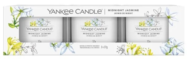 Yankee Candle Sada Votivní svíčky ve skle Midnight Jasmine, 3 x 37 g