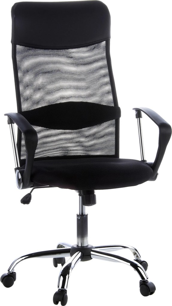 XXXLutz OTOČNÁ ŽIDLE, vzhled kůže, síťovina, černá, barvy chromu MID.YOU - Online Only kancelářské židle - 001918005801