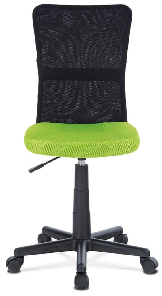 Kancelářská židle KA-2325 GRN, zelená mesh, plastový kříž, síťovina černá