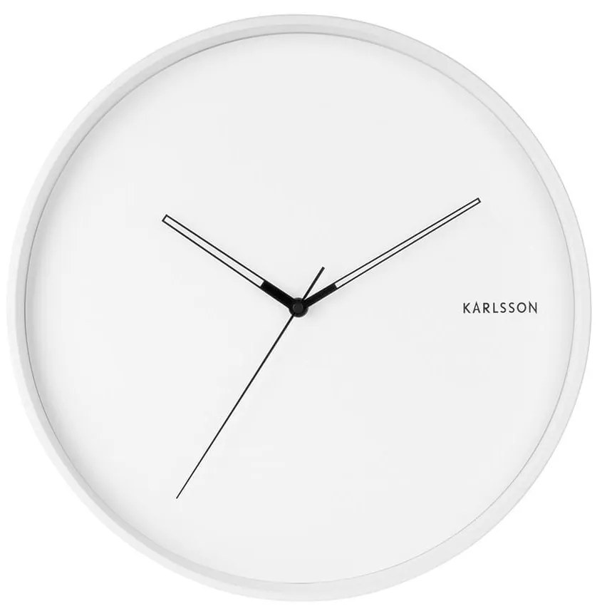 KARLSSON Nástěnné hodiny Hue Metal – bílá ø 40 cm × 4,5 cm