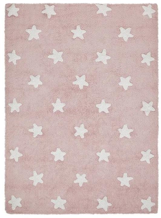 Lorena Canals koberce Bio koberec kusový, ručně tkaný Stars Pink-White 120x160