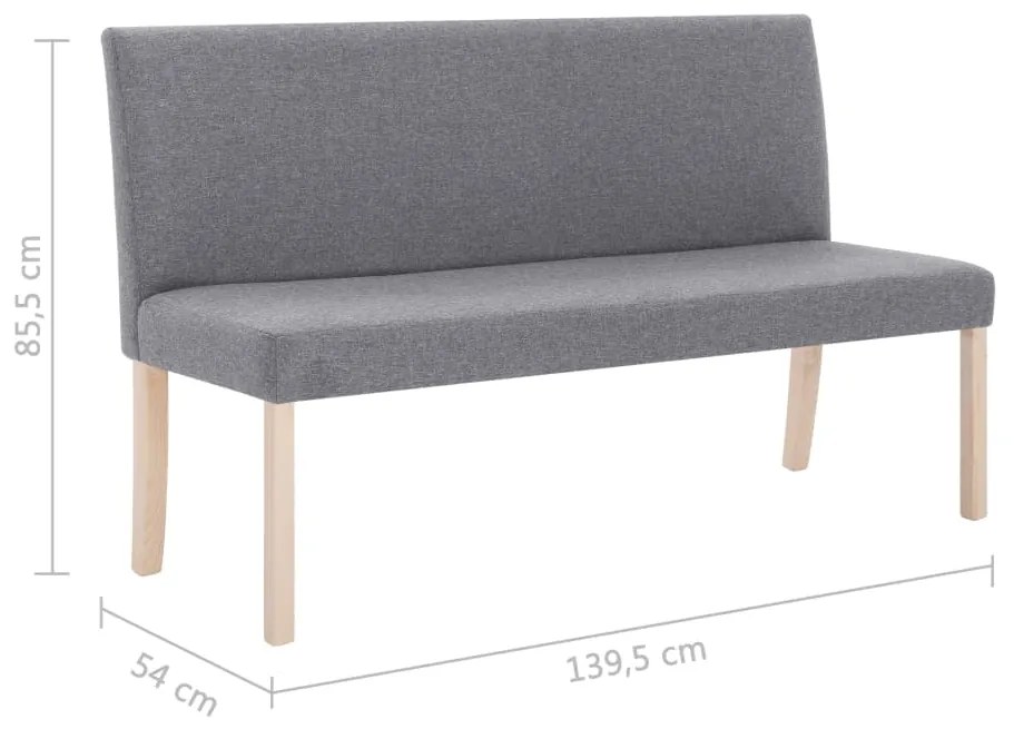 Lavice 139,5 cm světle šedá polyester