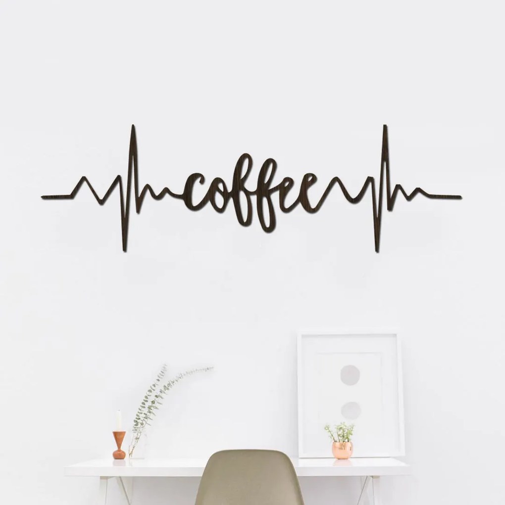 dřevo života Dřevěná dekorace COFFE PULSE Zvolte rozměr (cm): 40x12, Zvolte barvu dekoru: Buk