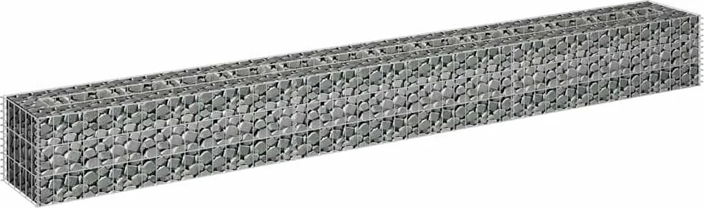 Gabionový vyvýšený záhon pozinkovaná ocel 270 x 30 x 30 cm 145637