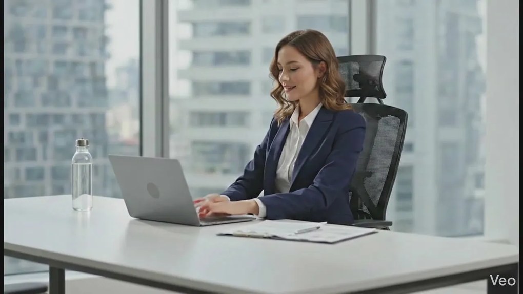Kancelářská židle, ergonomická otočná židle s bederní oporou