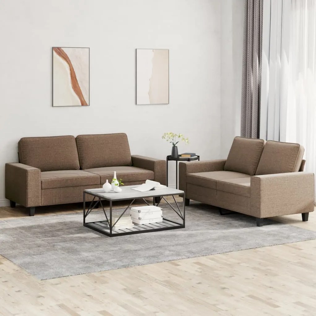 2dílná sedací souprava hnědá textil 3201885